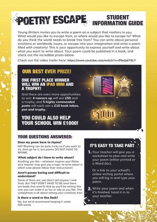 St John Bosco Arts College - Young Writers - Poetry Escape Competition